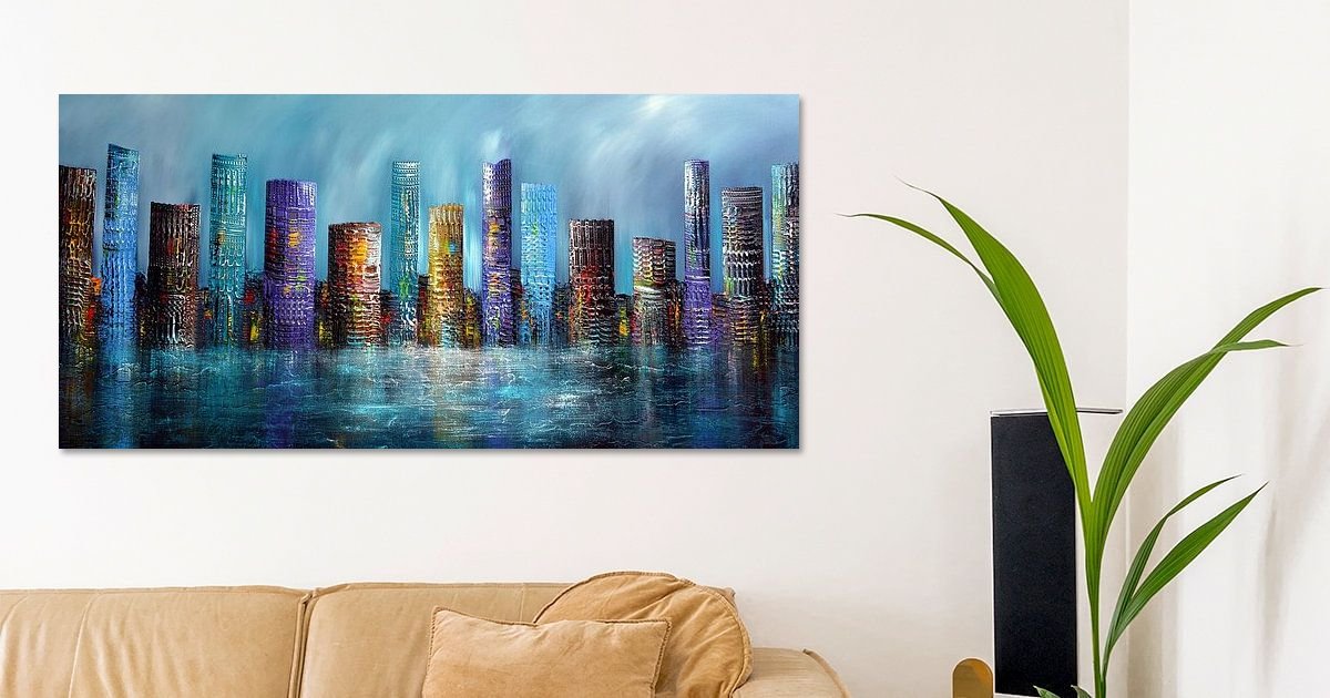Dream City van Gena Theheartofart op canvas, behang en meer