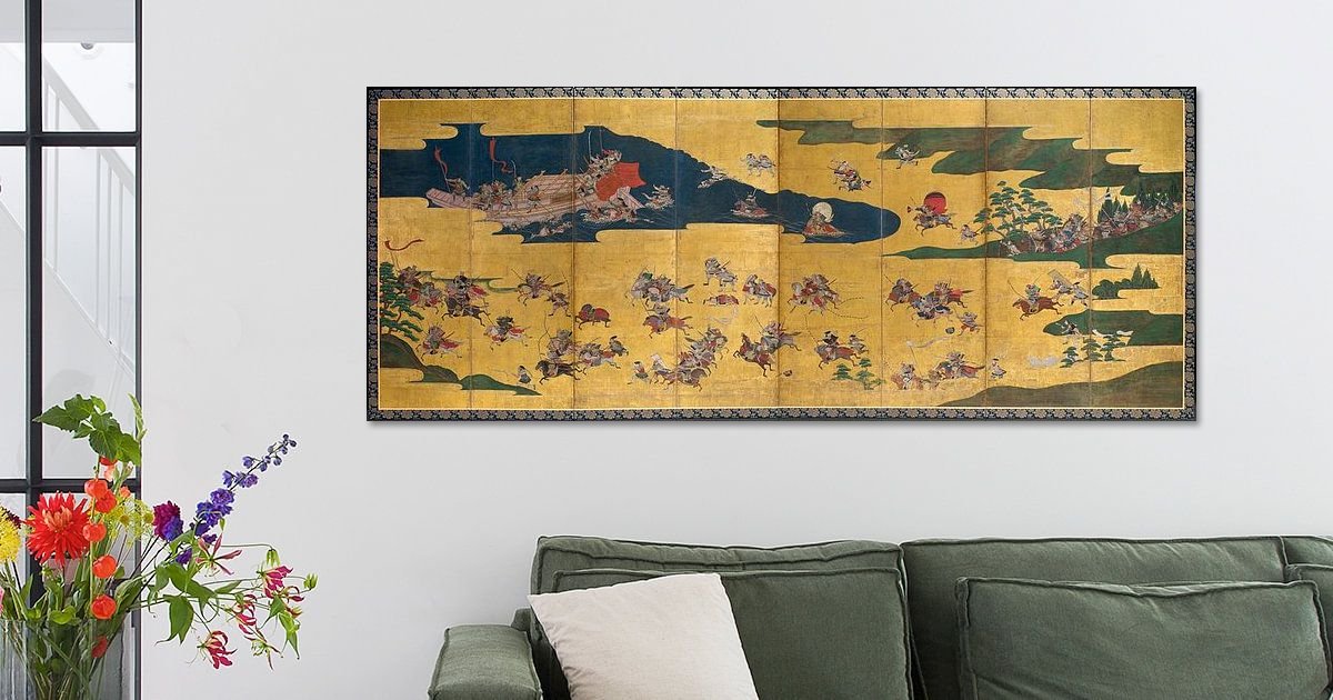 The Battle of Ichi-no-tani on canvas, poster, wallpaper and more