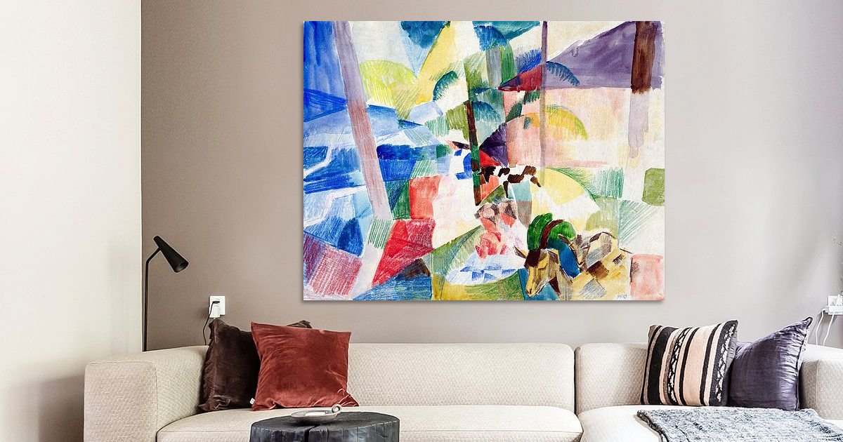 August Macke's Landschap met kinderen en geiten van Studio POPPY op ...