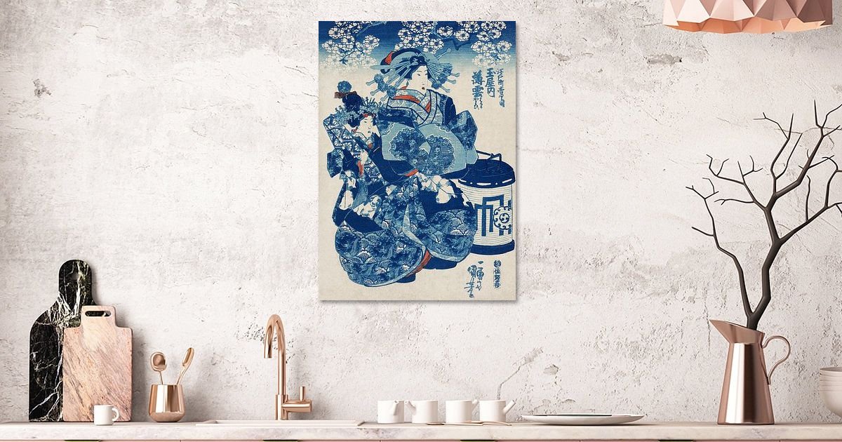 Tamaya uchi Usugumo De courtisane Hanao van Ogi-ya door Utagawa ...