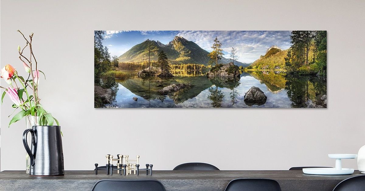 Hintersee landschap in Beieren met bergpanorama. van Voss fotografie op ...