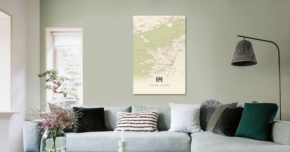 Vintage map of Epe (Gelderland) by Prints of Place on canvas, poster ...