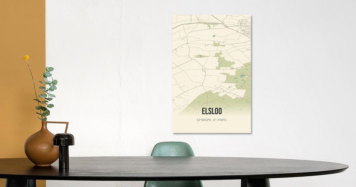 Vintage landkaart van Elsloo (Fryslan) van Stad & Wand op canvas ...