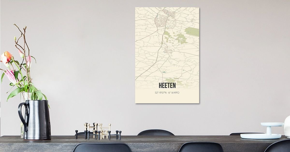 Vintage map of Heeten (Overijssel) by MyCityPoster on canvas, poster ...