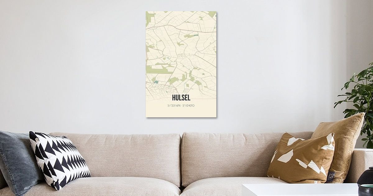 Vintage map of Hulsel (North Brabant) by MyCityPoster on canvas, poster ...