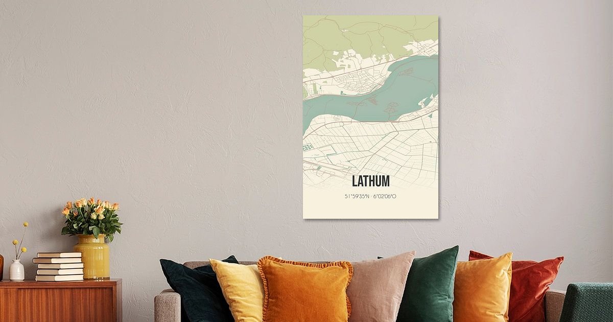 Vintage landkaart van Lathum (Gelderland) van MijnStadsPoster op canvas ...