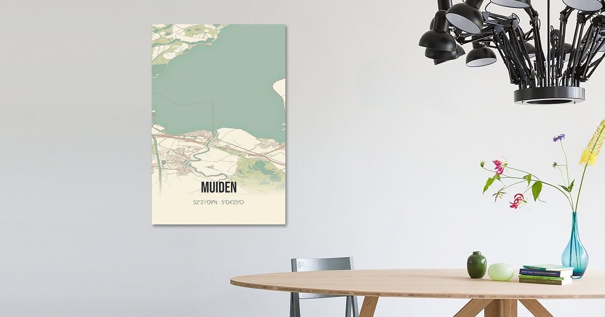 Vintage map of Muiden (North Holland) by MyCityPoster on canvas, poster ...