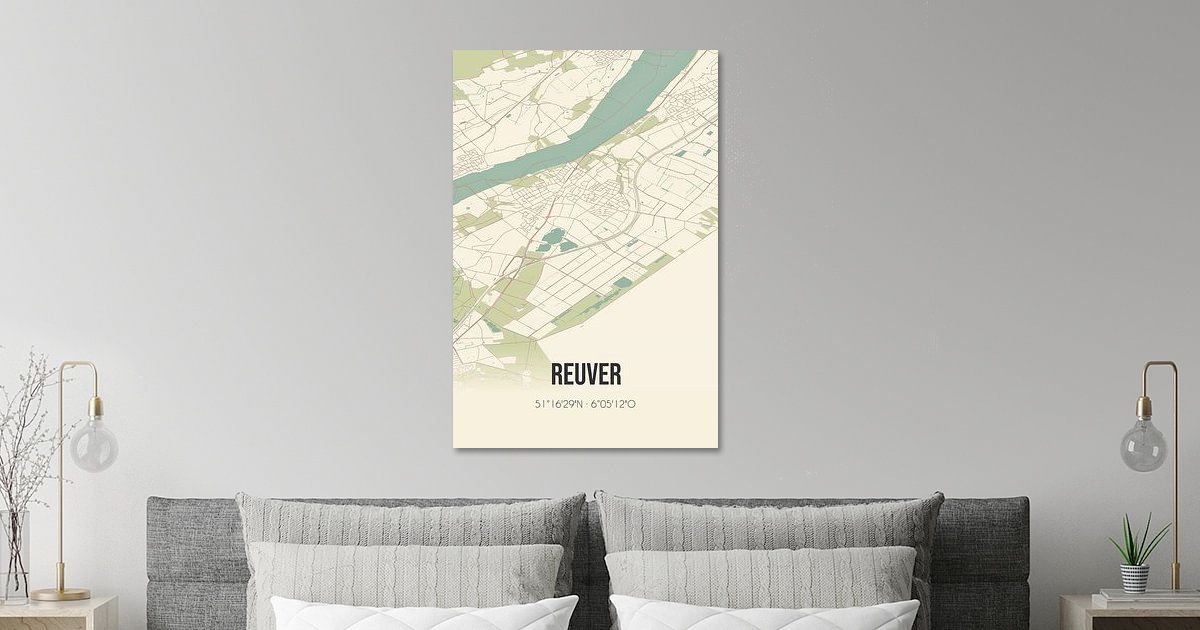 Vintage map of Reuver (Limburg) by MyCityPoster on canvas, poster ...
