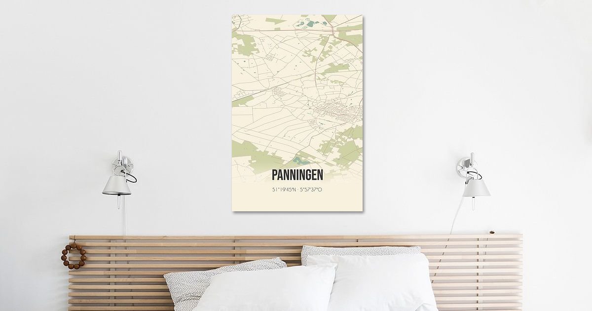 Vintage map of Panningen (Limburg) by MyCityPoster on canvas, poster ...