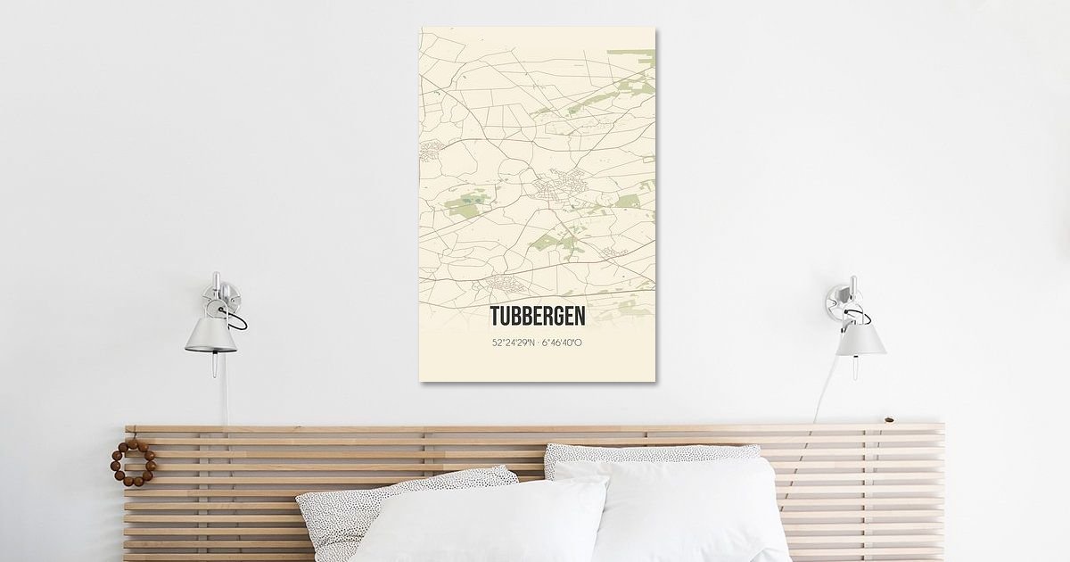 Vintage map of Tubbergen (Overijssel) by MyCityPoster on canvas, poster ...