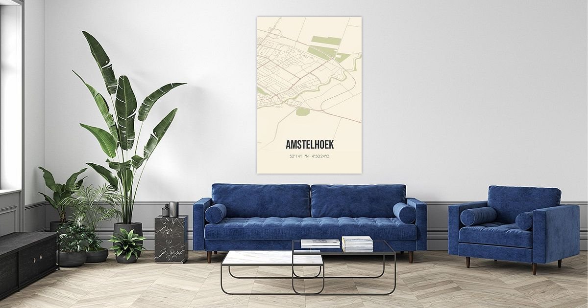 Vintage map of Amstelhoek (Utrecht) by MyCityPoster on canvas, poster ...