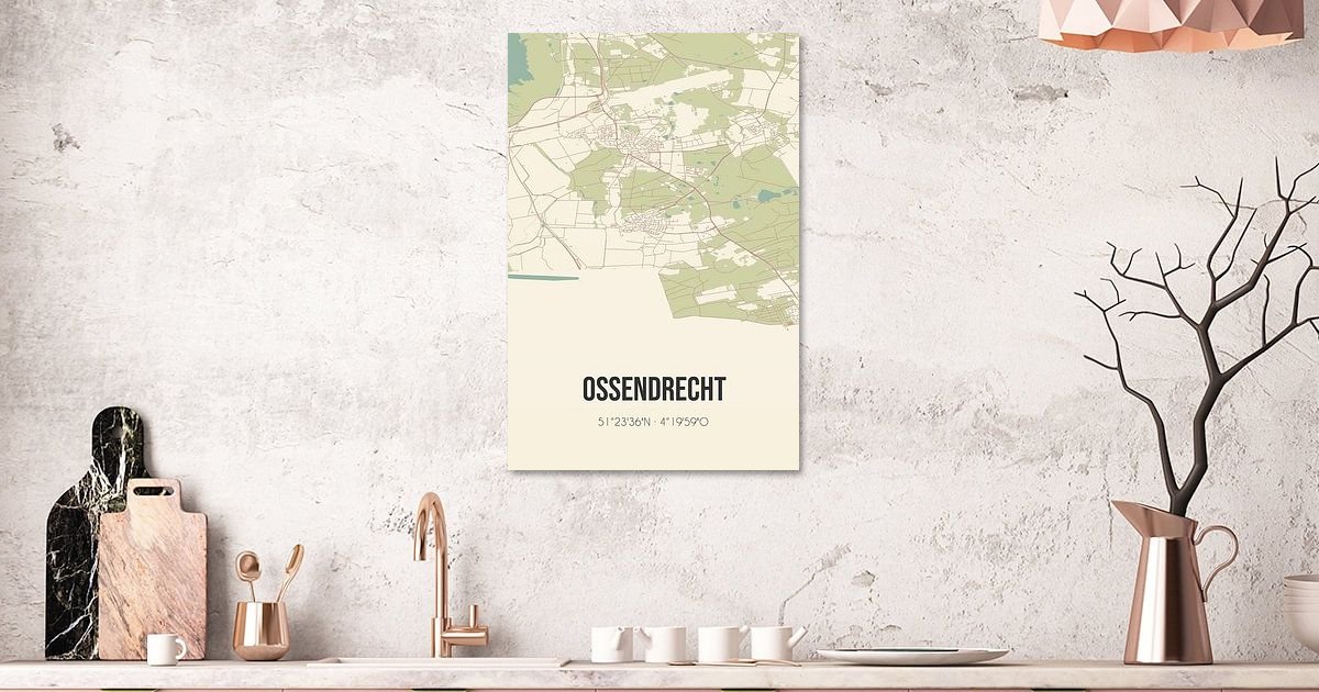 Vintage map of Ossendrecht (North Brabant) by MyCityPoster on canvas ...