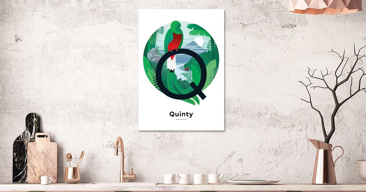 Naamposter Quinty van Hannah Barrow op canvas, behang en meer