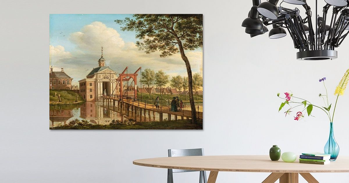Een Gezicht op de Marepoort, Leiden, Paulus Constantijn la Fargue op ...
