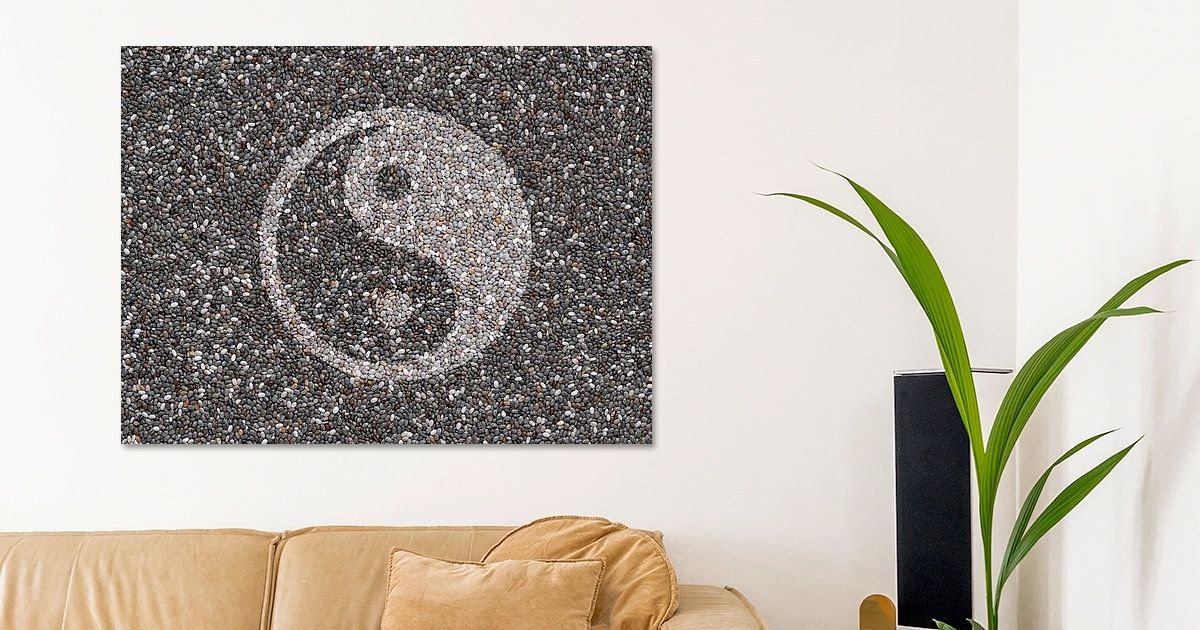 Chia zaadjes in Yin Yang van Michelle Coppiens op canvas, behang en meer