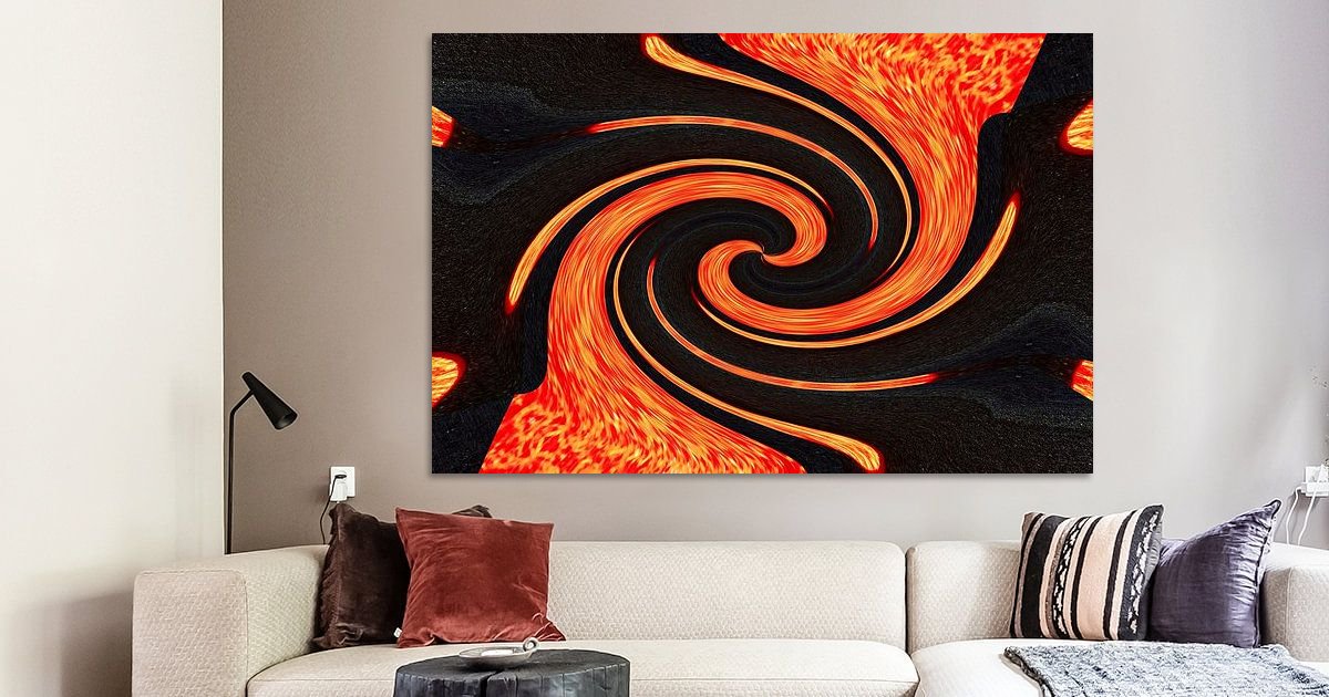 Cirkel, vuur en energie van Daniel Dorst op canvas, behang en meer