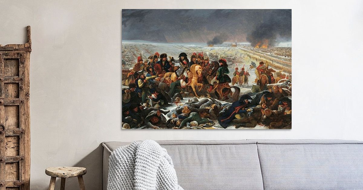 Antoine Jean Gros,Napoleon op het slagveld van Eylau op canvas, behang ...