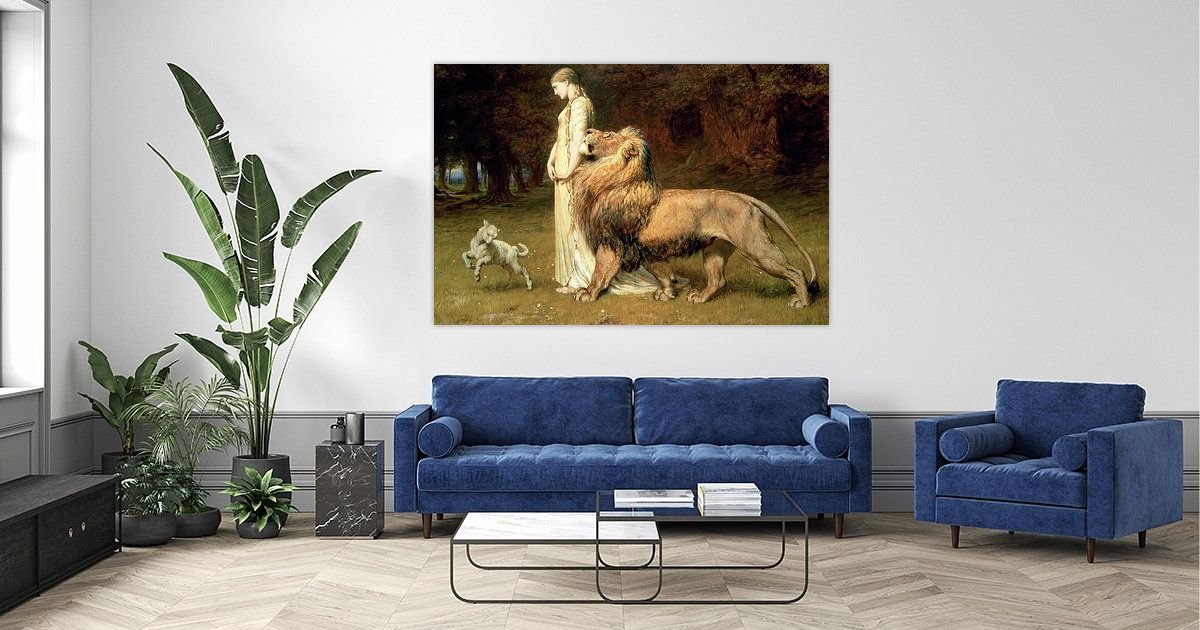 Briton Riviere,Una En Leeuw Van Spensers Faerie Queene, 1880 op canvas ...