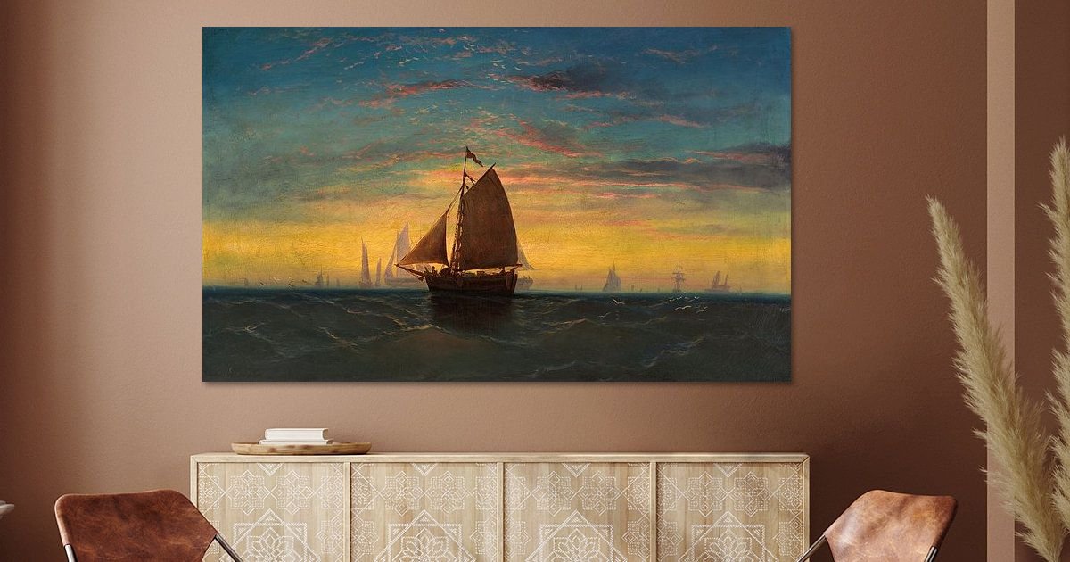 Charles Manger,Boston Harbor op canvas, behang, poster en meer