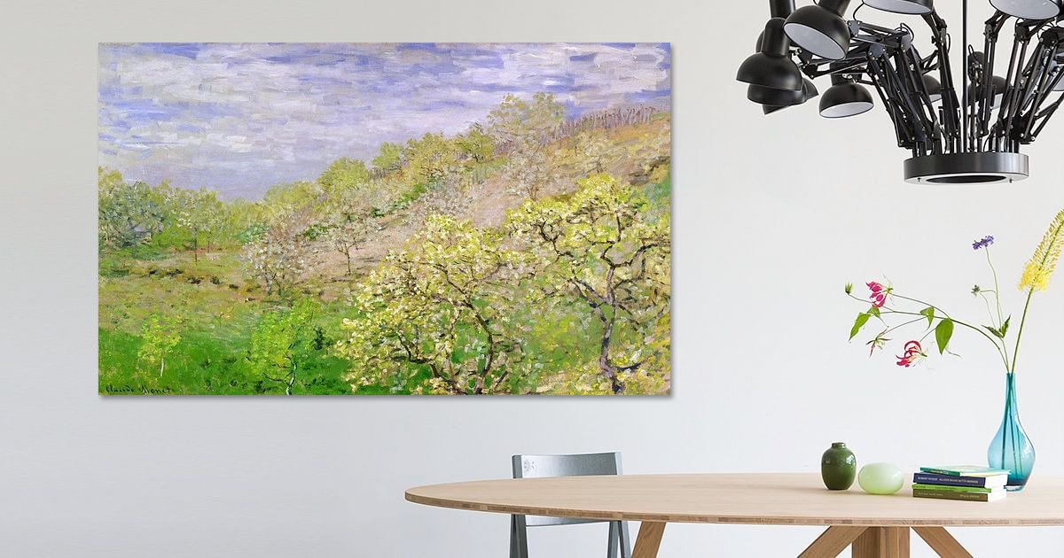 Claude Monet,Trees in blossom on canvas, poster, wallpaper and more