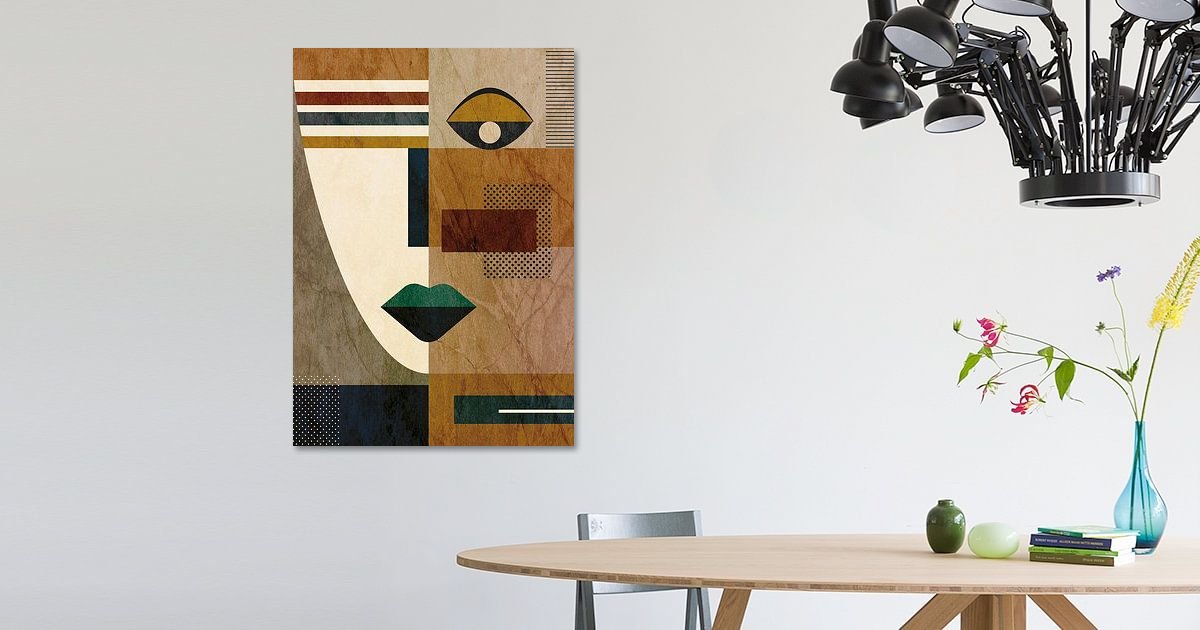 Abstract portret van Mirjam Duizendstra op canvas, behang en meer