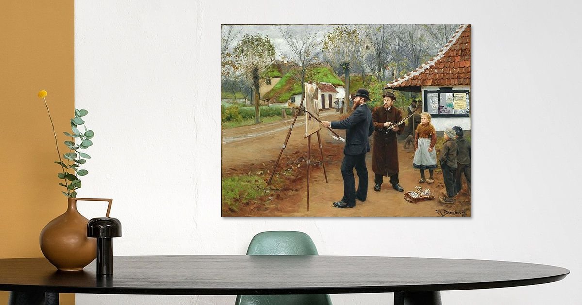L. A. Ring schilderij bij Aasum smederij, Hans Andersen Brendekilde op ...