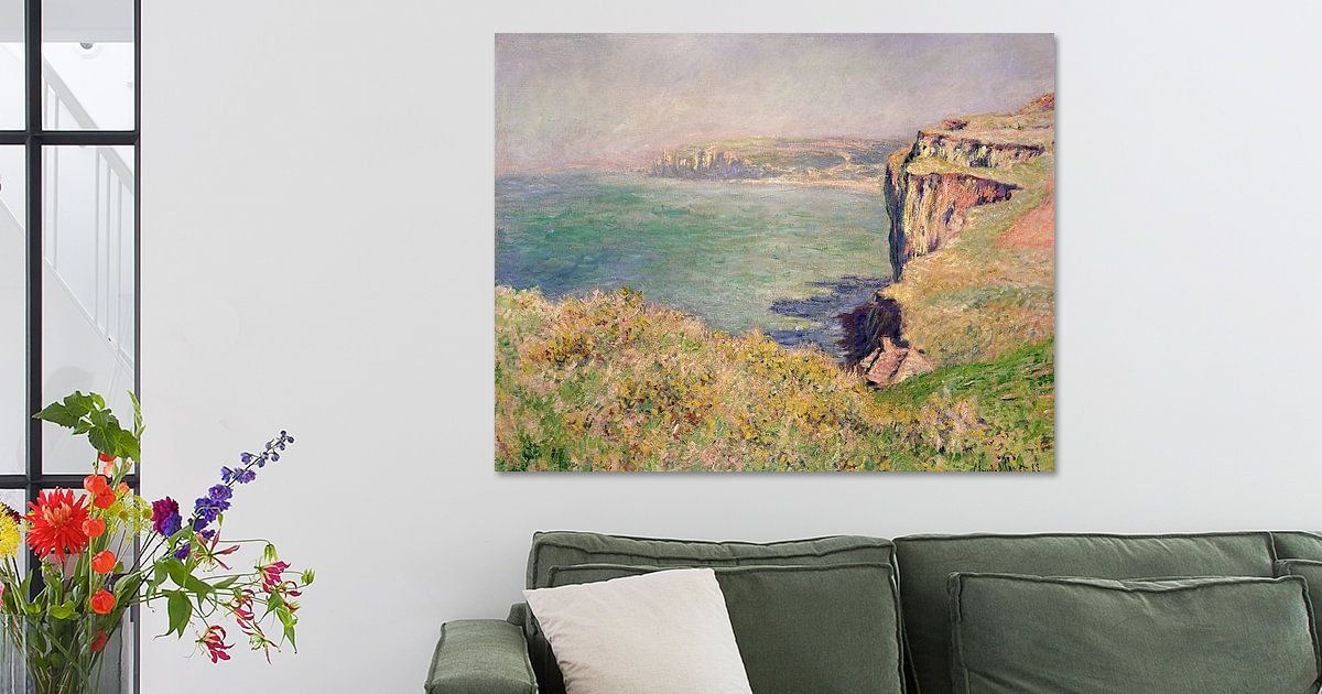 Claude Monet,Klif bij Varengeville op canvas, behang, poster en meer