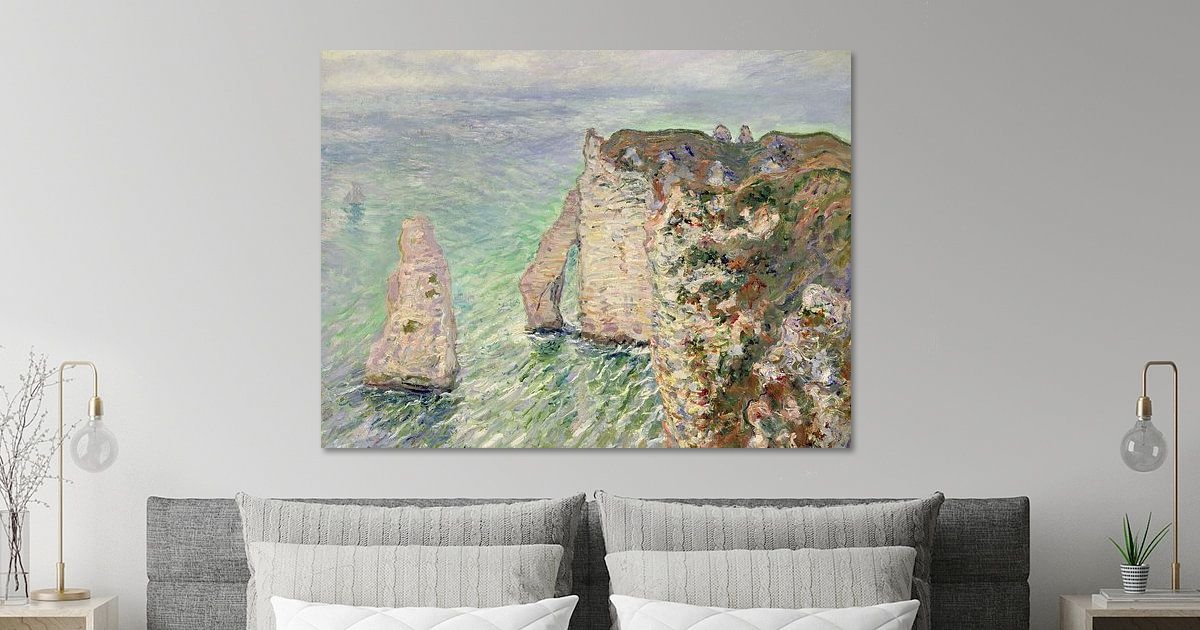 Claude Monet,LAiguille and the Porte dAval Etretat on canvas, poster ...