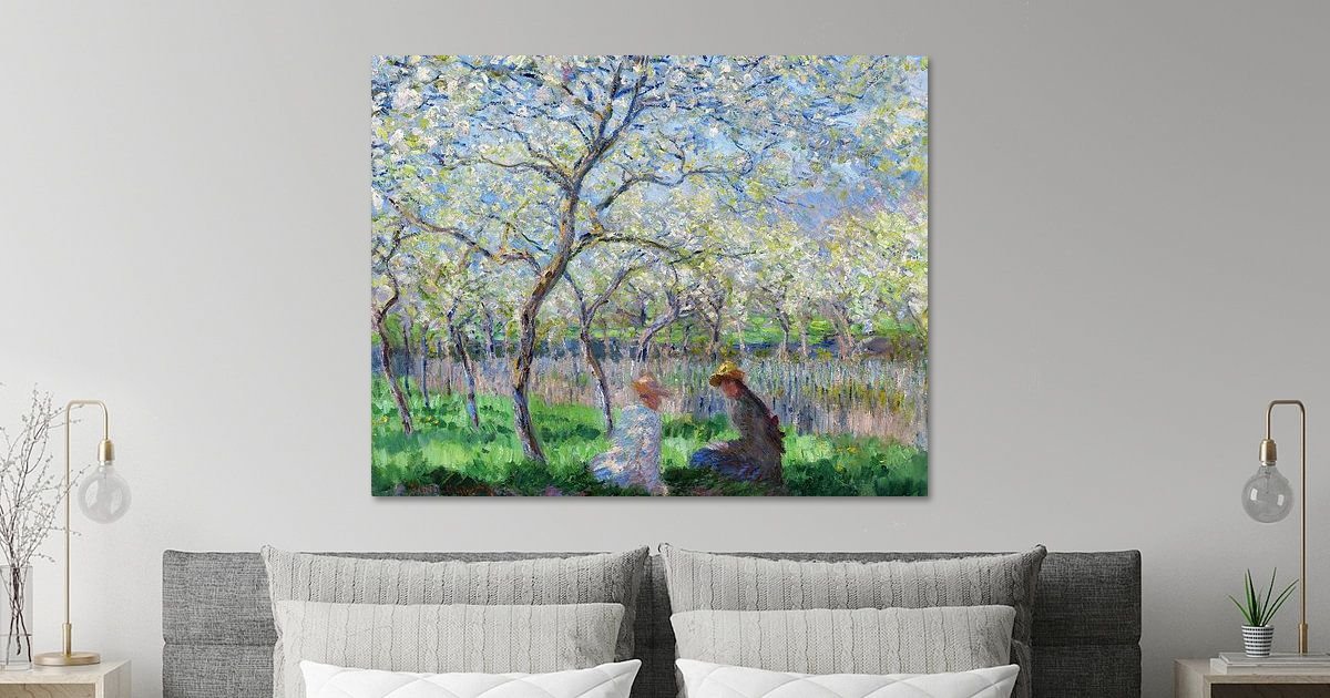 Claude Monet,Lente op canvas, behang, poster en meer