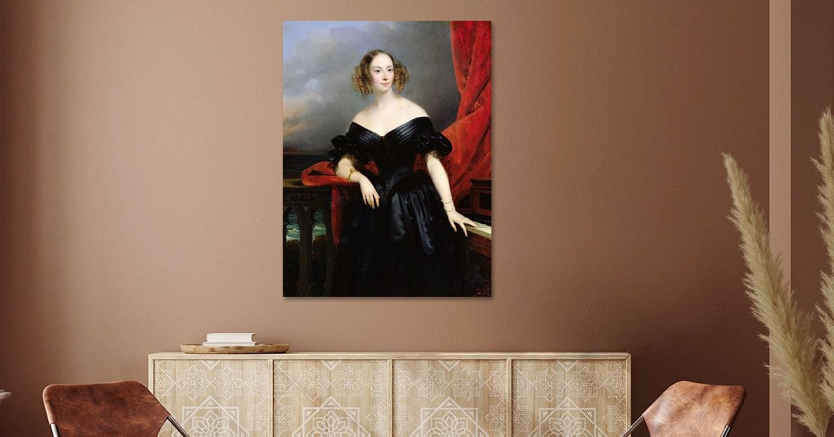 Claude-Marie Dubufe,Madame Rampal, Graaf De Grigneuseville Olie op ...