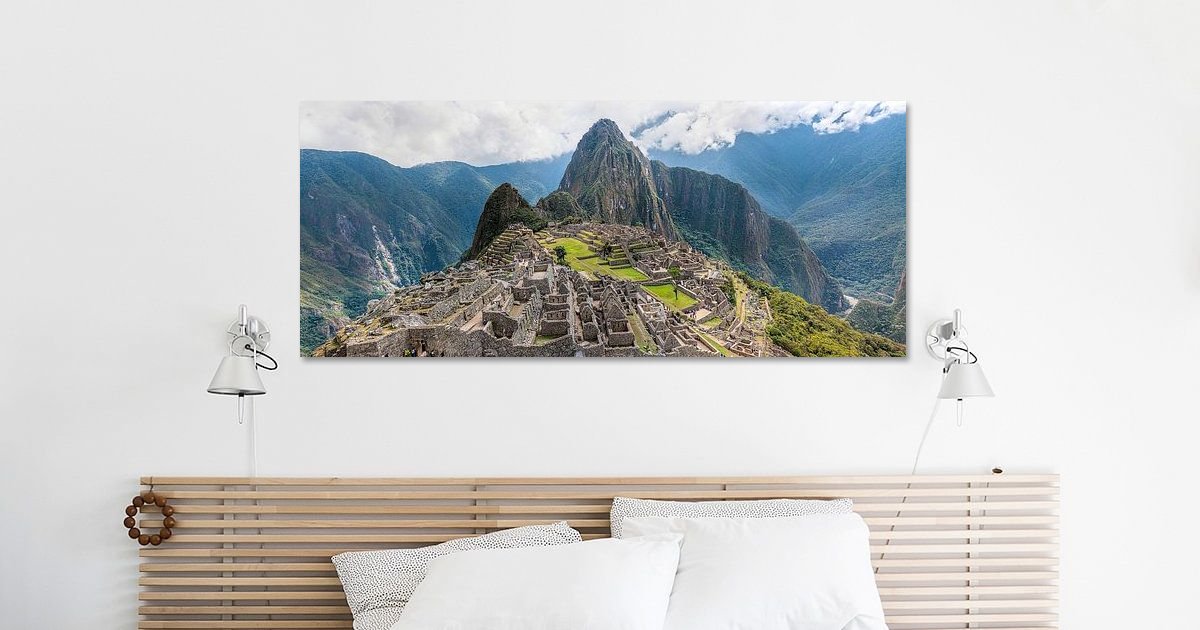 Panorama of the former capital of the Inca tribe, Machu Picchu in Peru ...