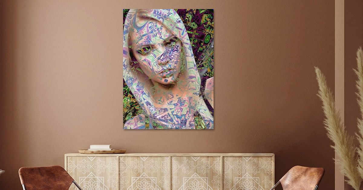 Psychedelische Situatie van Marlon Style op canvas, behang en meer