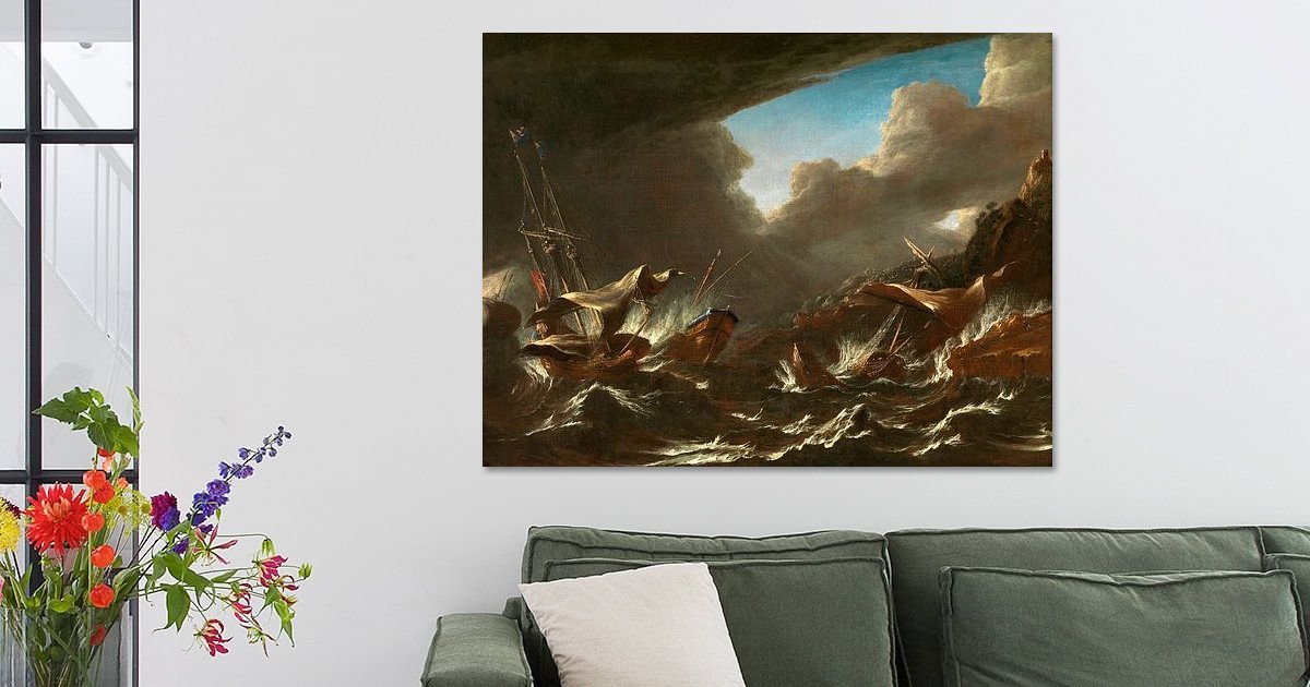Storm op zee, Andries van Eertvelt op canvas, behang, poster en meer