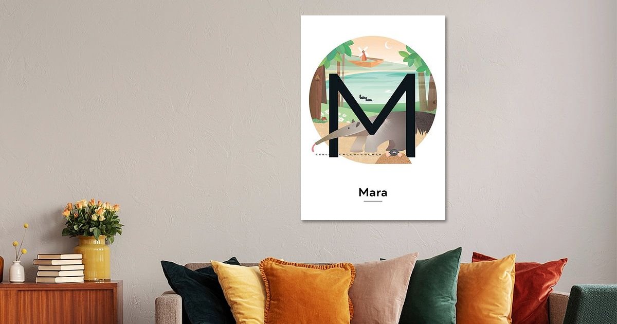 Naamposter Mara van Hannah Barrow op canvas, behang en meer