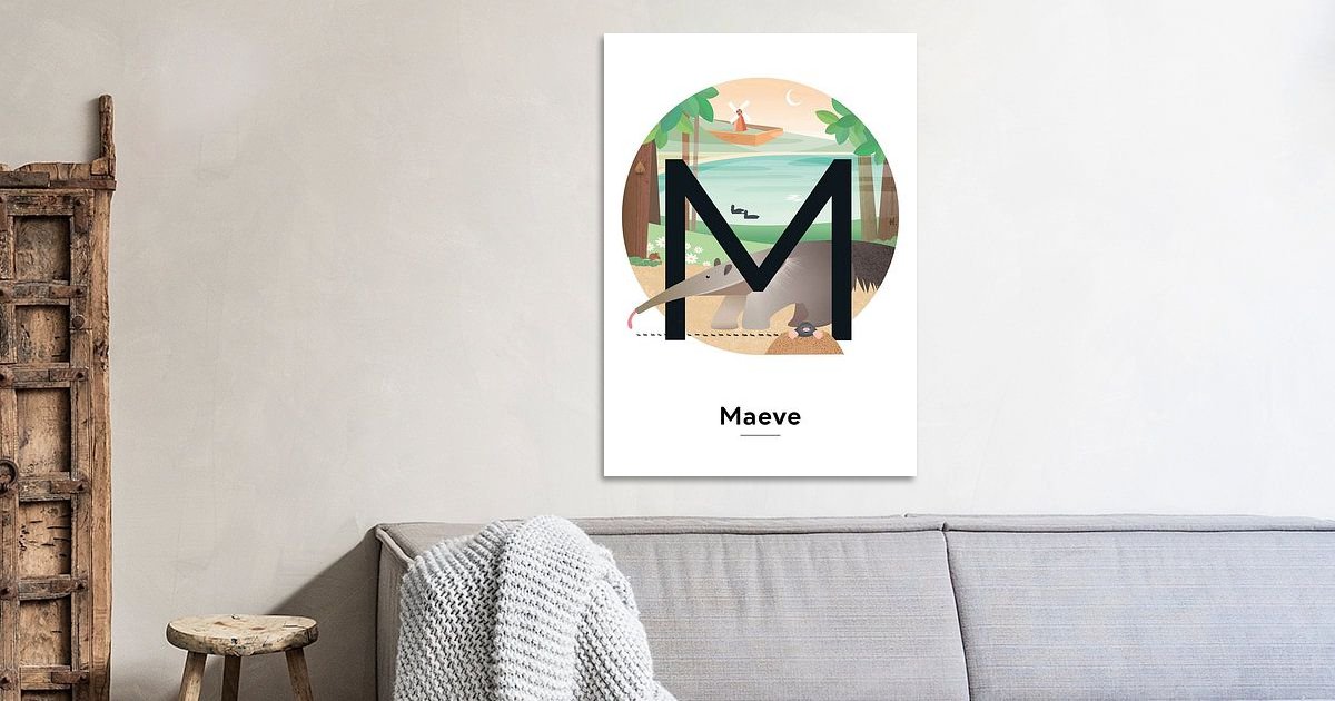 Naamposter Maeve van Hannah Barrow op canvas, behang en meer