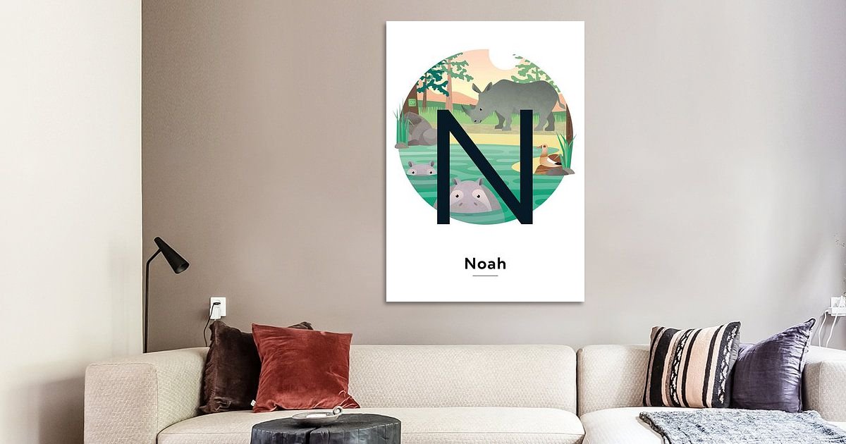 Naamposter Noah van Hannah Barrow op canvas, behang en meer