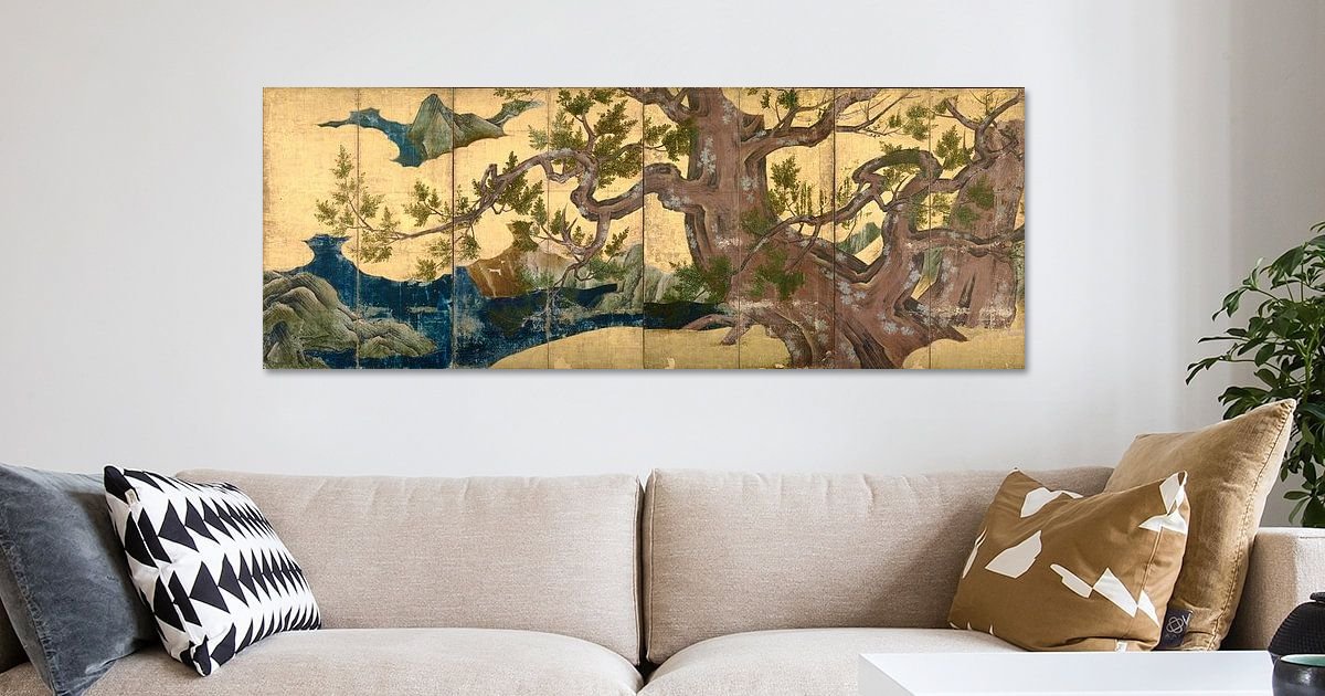Cypress Trees, Kano Eitoku on canvas, poster, wallpaper and more