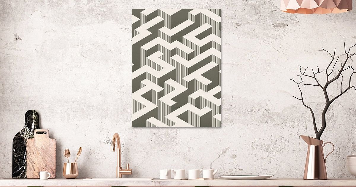 Maze van Kjubik op canvas, behang en meer