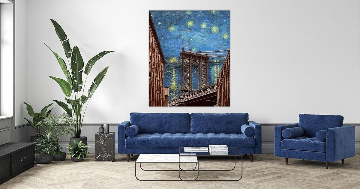 Vincent van Gogh Starry Night - Brooklyn Bridge by Moonheart Artworks ...