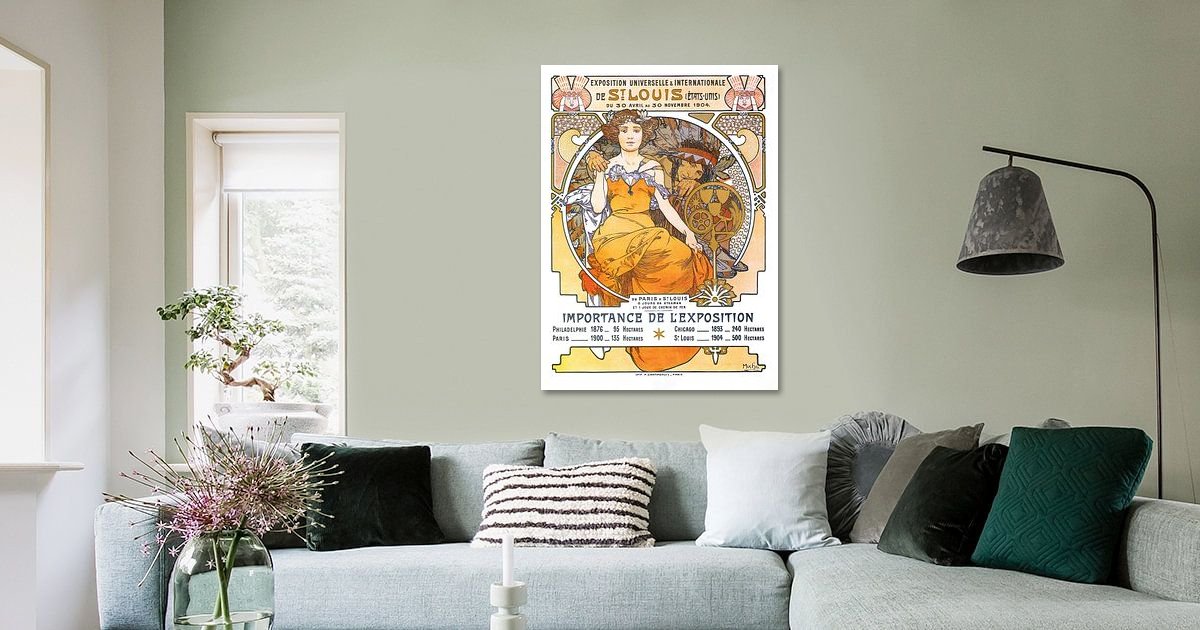 Affiche voor de Wereldtentoonstelling St. Louis door Alphonse Mucha van ...