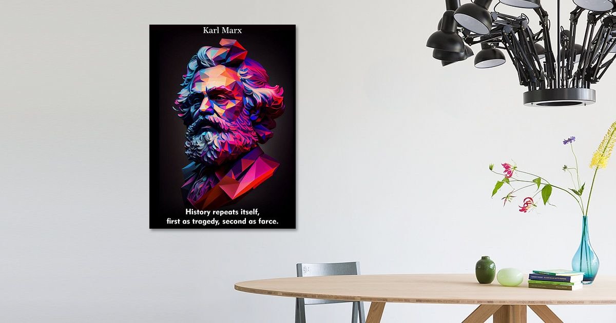 Karl Marx Pop Art Citaten van WpapArtist WPAP Artist op canvas, behang ...