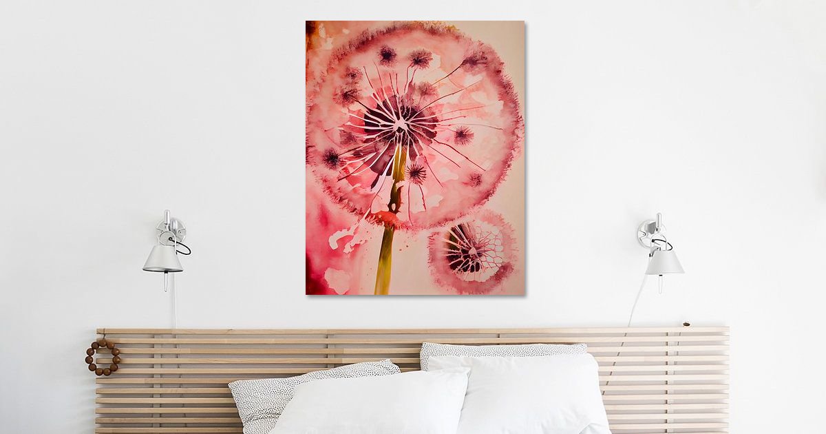 Blaasbloem rozig van Bianca ter Riet op canvas, behang en meer