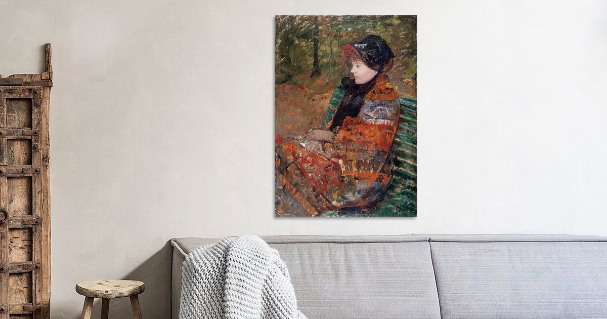 Automne, portret de Lydia Cassatt, Mary Cassatt op canvas, behang ...