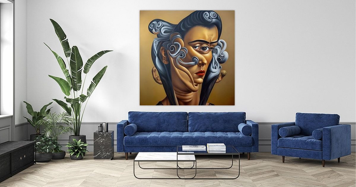 Portret van een Spaanse vrouw, stijl Dali, surrealisme van Jan Bechtum ...
