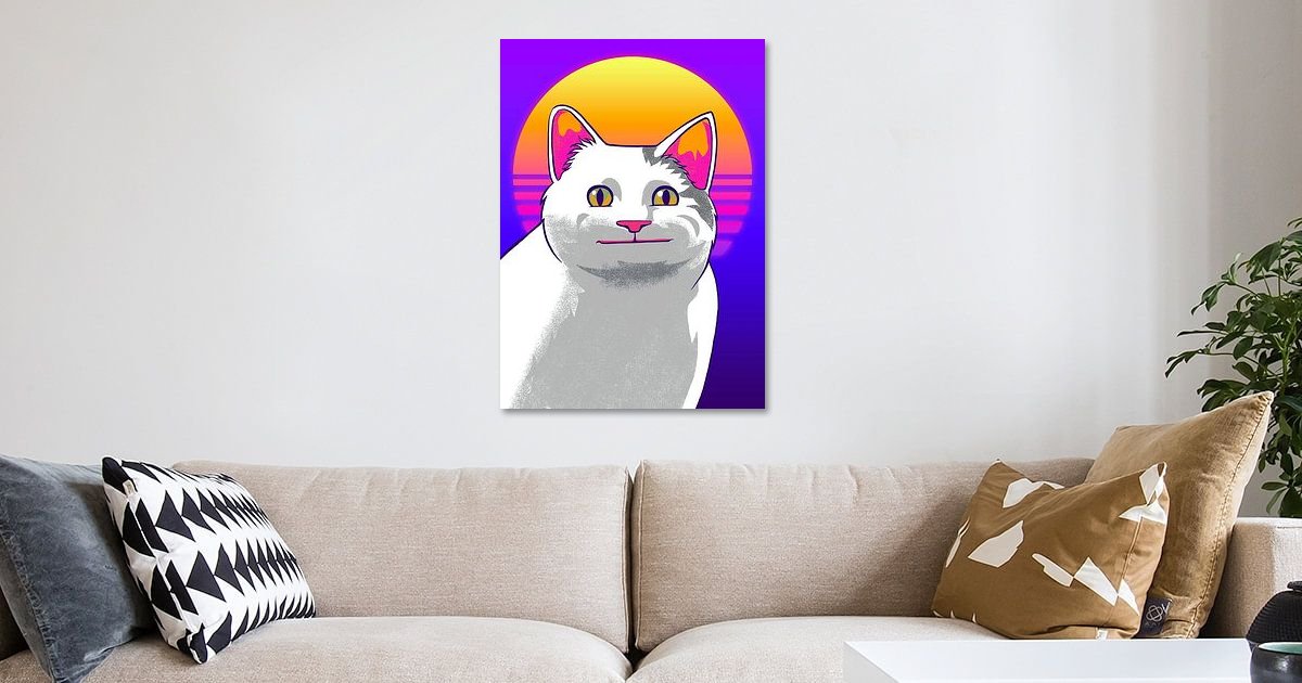 Beleefde kat meme van Adam Khabibi op canvas, behang en meer