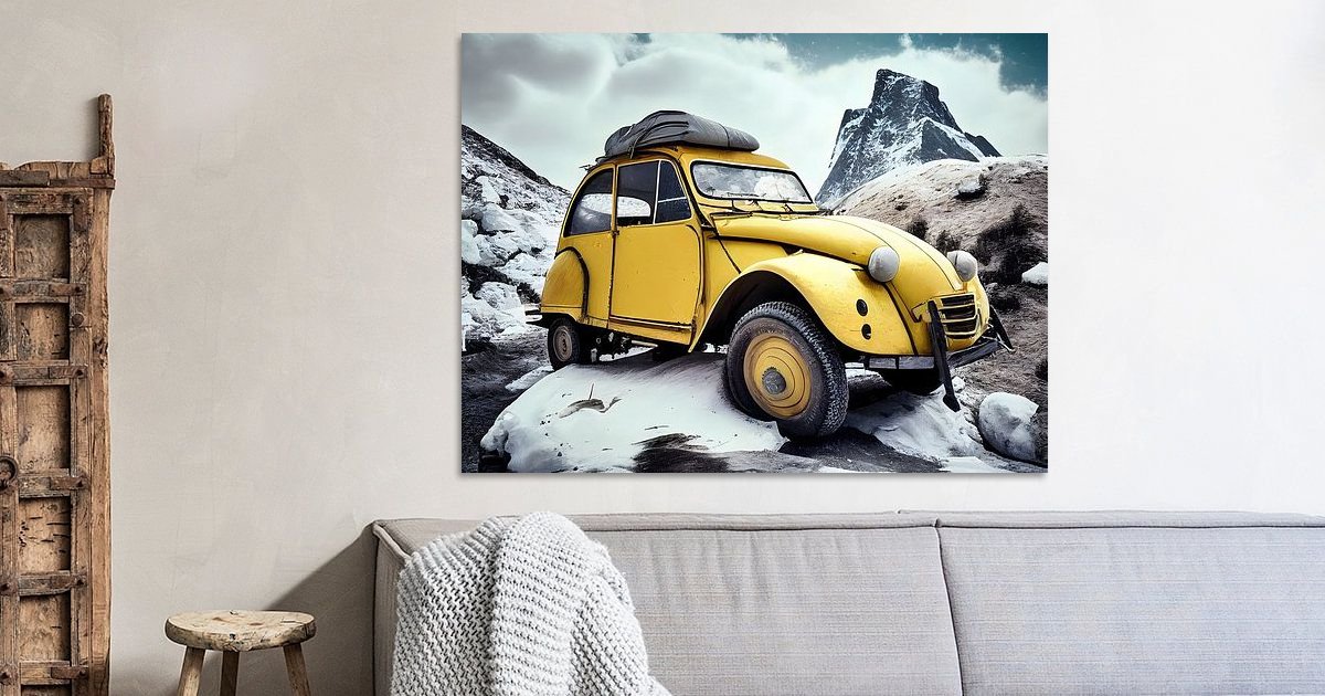 Citroen 2CV van Tammo Tamminga op canvas, behang en meer