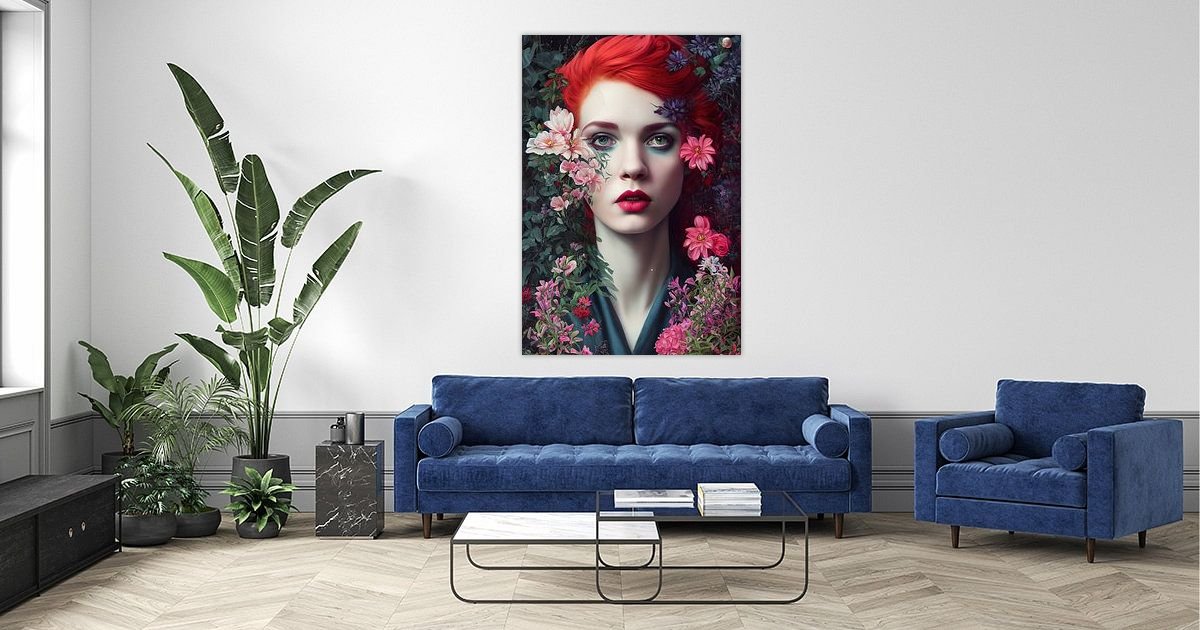 De Rode Haren Van De Victoriaanse Punk Vrouw van Blikvanger ...