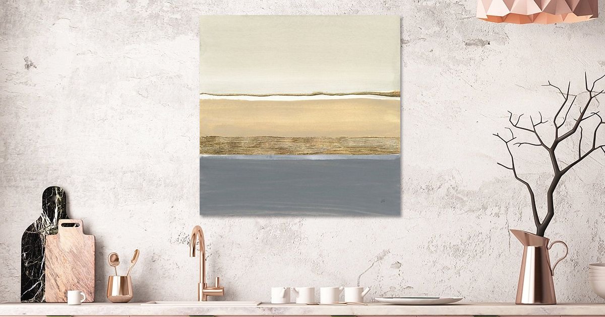 Gouden strips II, Chris Paschke van Wild Apple op canvas, behang en meer