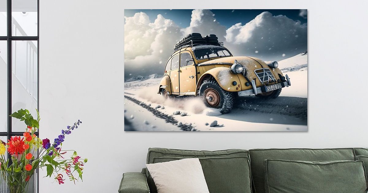 Citroen 2CV van Tammo Tamminga op canvas, behang en meer