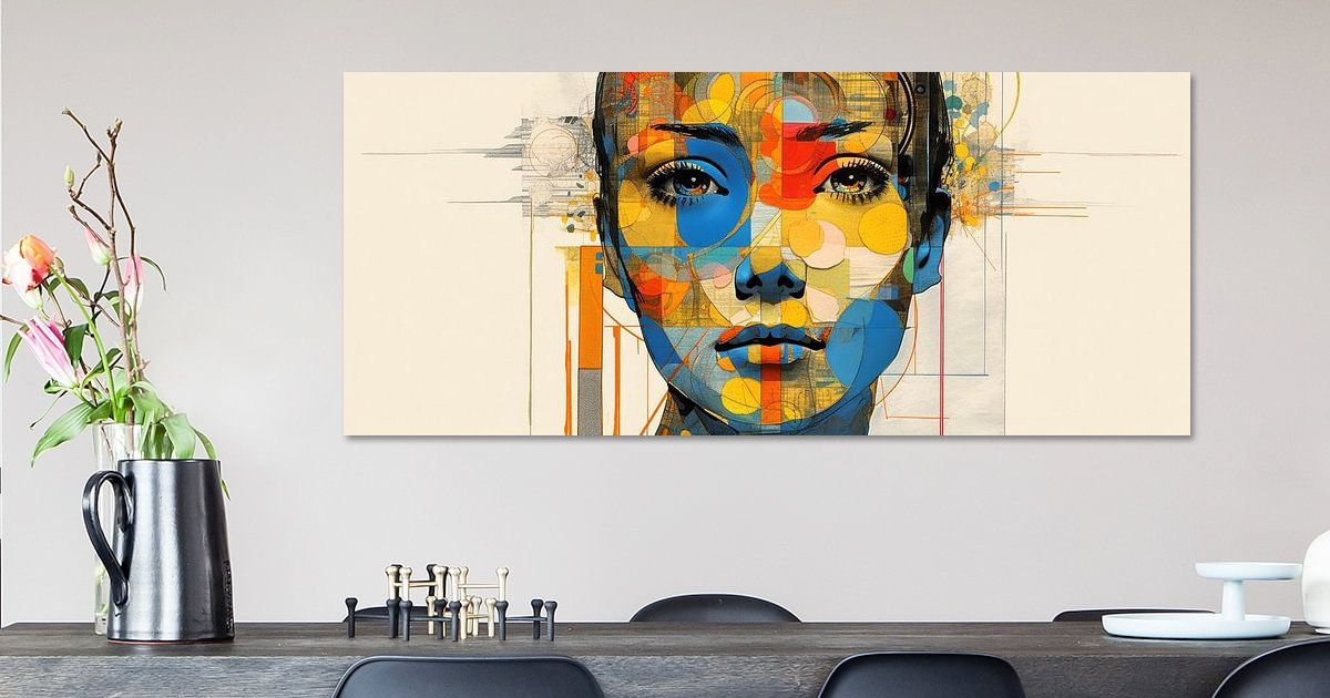 Pop-Art Neo-Dada Woman Portrait by Preet Lambon on canvas, poster ...